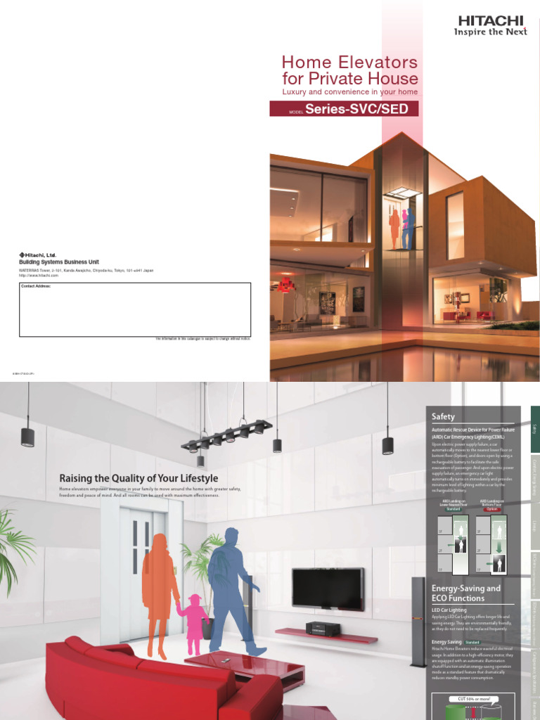 Hitachi Lift Home SVC SED | PDF | Elevator | Energy Conservation