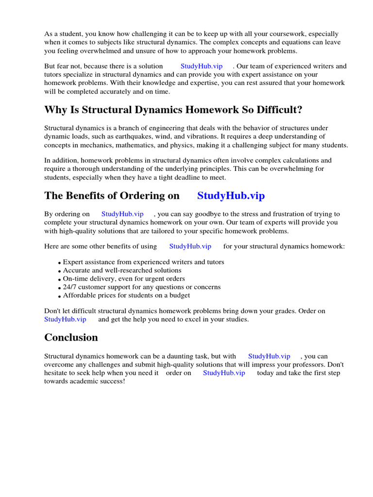 Structural Dynamics Homework Problems | PDF | Classical Mechanics | Electronic Publishing