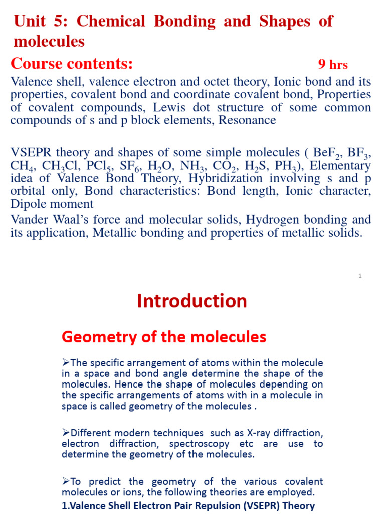 VSEPR-theory-and-hybridization (1) | PDF | Chemical Bond | Covalent Bond