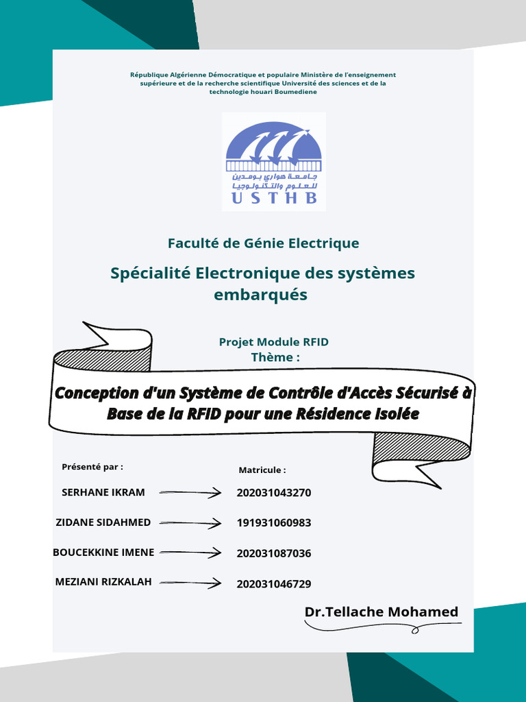 Projet Rfid Grp 21 Pdf Radio Identification Modulation De Fréquence