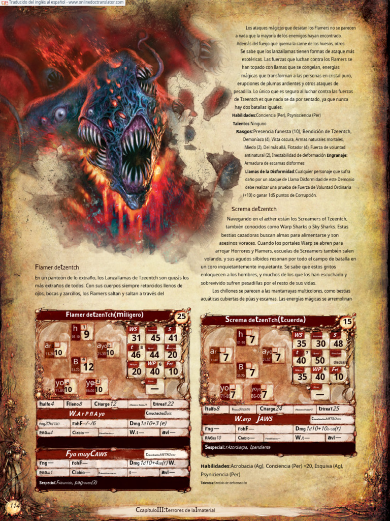 Enemigos de Tzeentch en Dark Heresy 2e | PDF