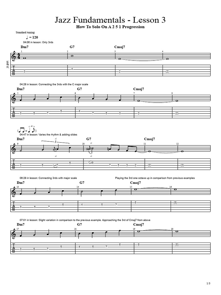 Jazz Fundamentals - Lesson 3 | PDF | Musical Techniques | Pitch (Music)