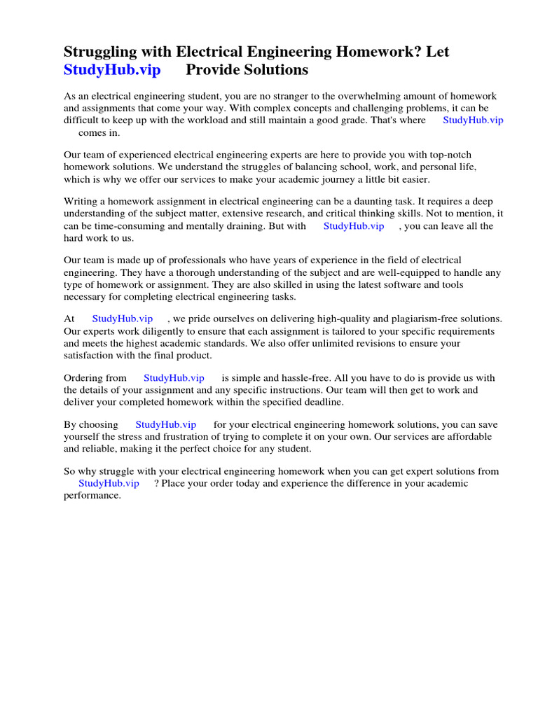 Electrical Engineering Homework Solutions | PDF | Engineering ...