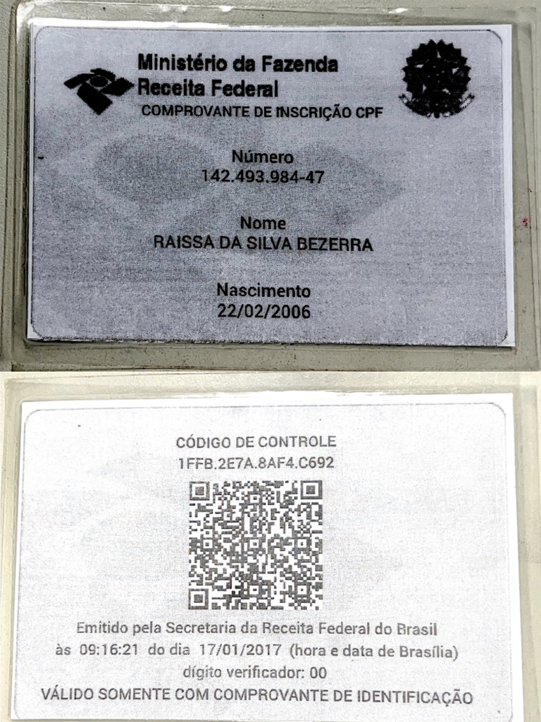 CPF - Raissa Da Silva Bezerra | PDF