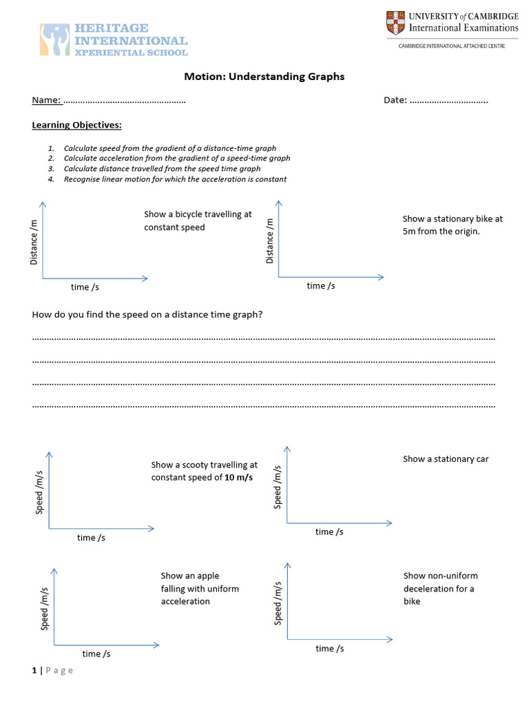 Motion_graphs_-_Worksheet_2 | PDF | Acceleration | Speed Motion_graphs_-_Worksheet_2 | PDF | Acceleration | Speed