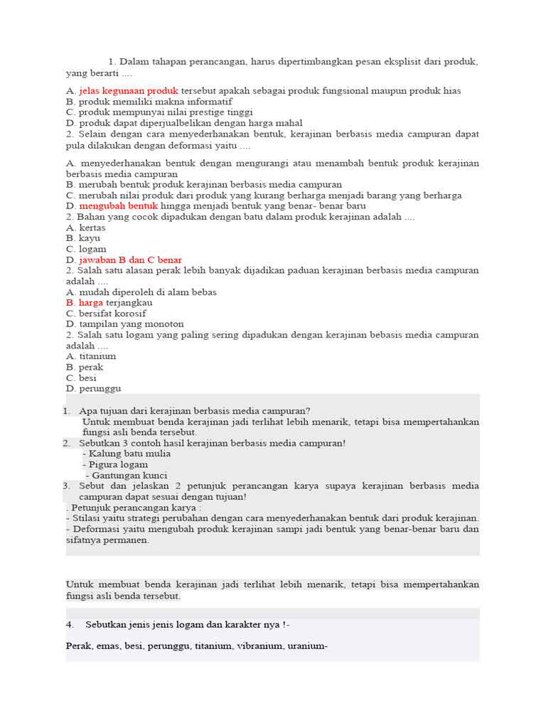 Soal Tugas Harian KLS 9 2024 Bab 1 | PDF