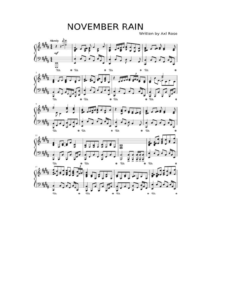 November Rain - Piano | PDF