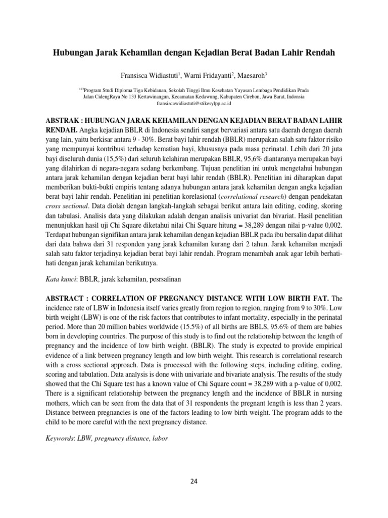 Hubungan Jarak Kehamilan Dengan Kejadian BBLR | PDF | Pengembangan Diri | Kesehatan Holistik