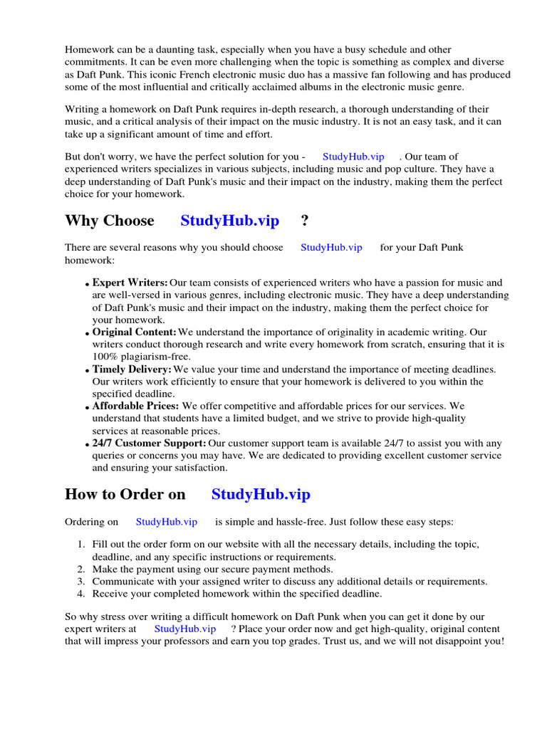 Daft Punk Homework | PDF