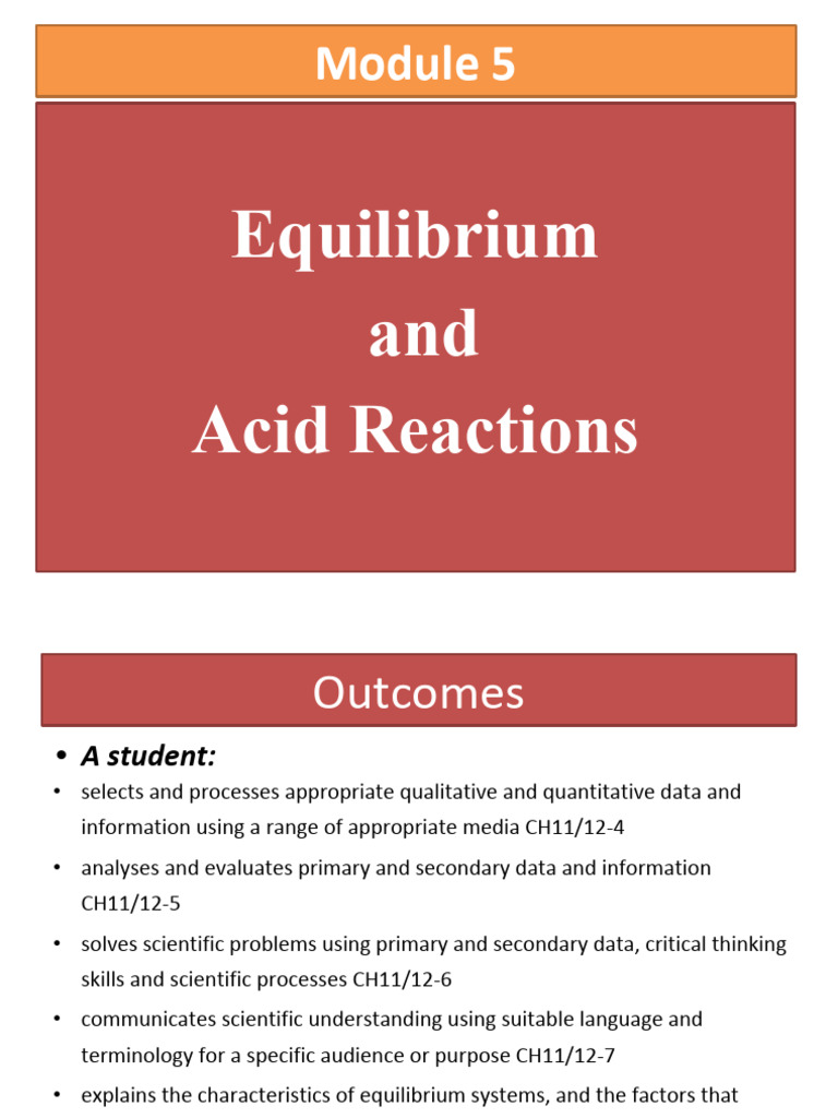 Mod 5 | PDF | Chemical Equilibrium | Chemical Reactions