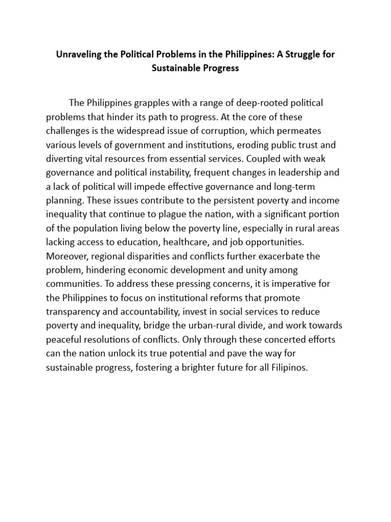 Unraveling The Political Problems in The Philippines | PDF