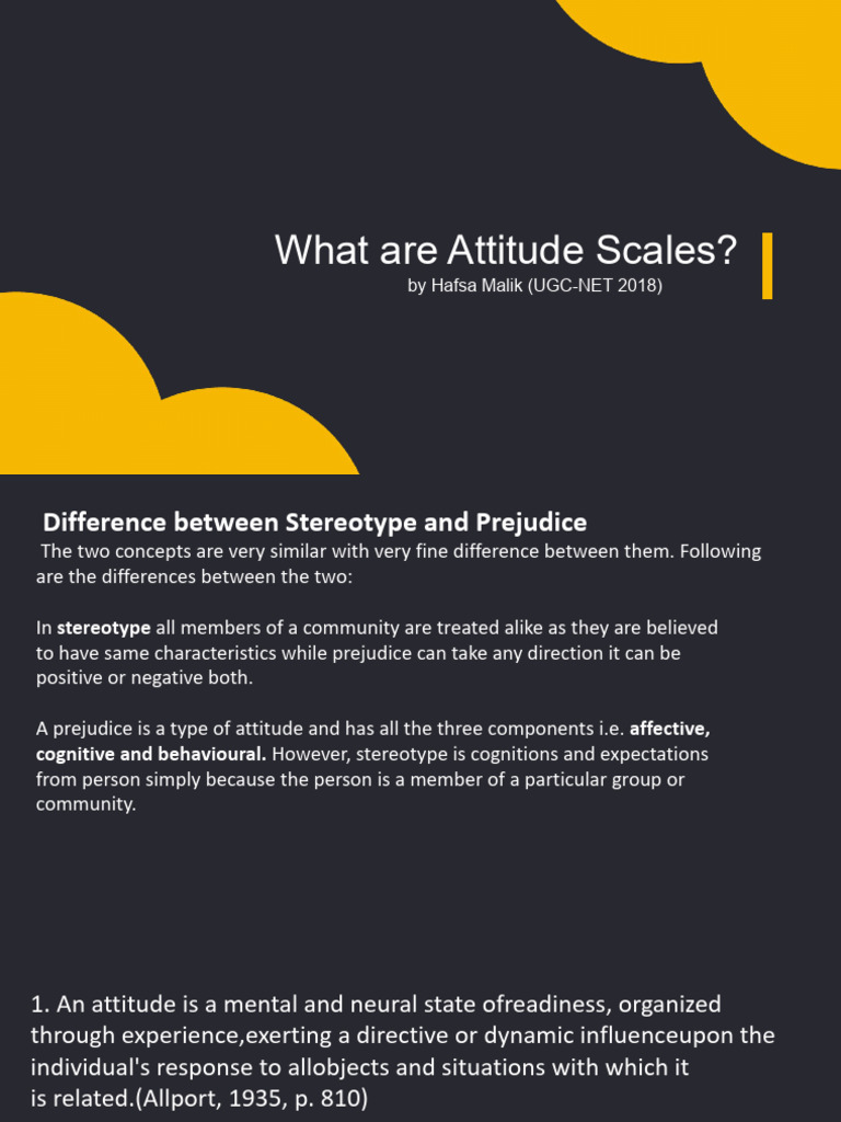 Attitude Scales | PDF | Attitude (Psychology) | Self Report Study