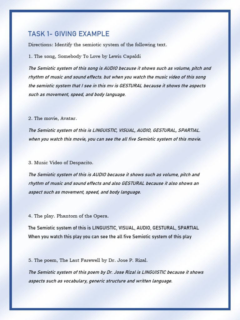 Task 1-Giving Example | PDF