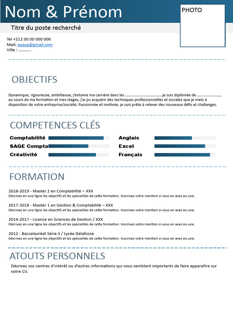 CV-Étudiant-sans-expérience - PPTX Version 1 | PDF | Évolution de ...