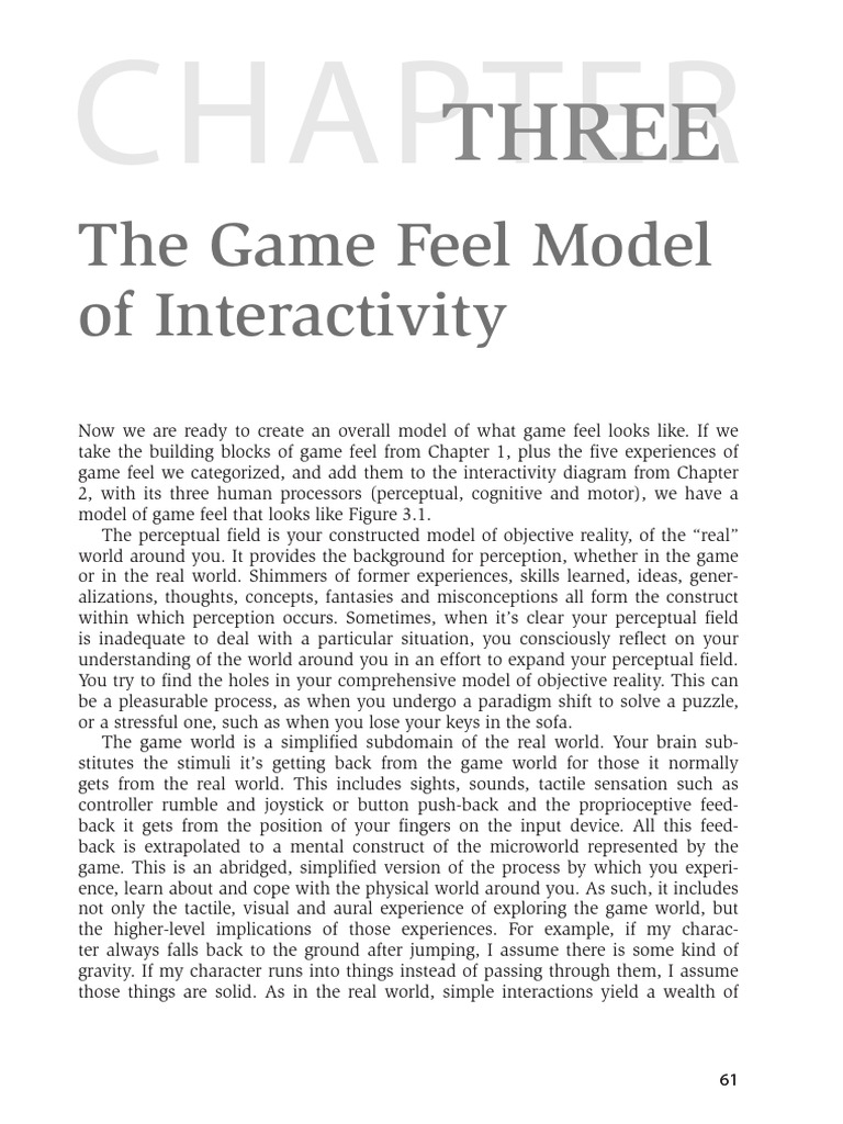 Game Feel Model of Interactivity Explained | PDF | Perception | Experience