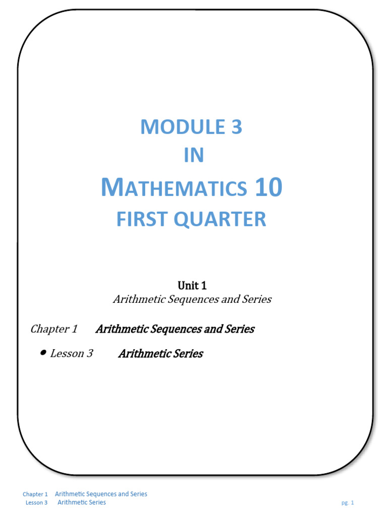 Math 10 Unit 1 Lesson 3 Module | PDF | Arithmetic | Mathematics
