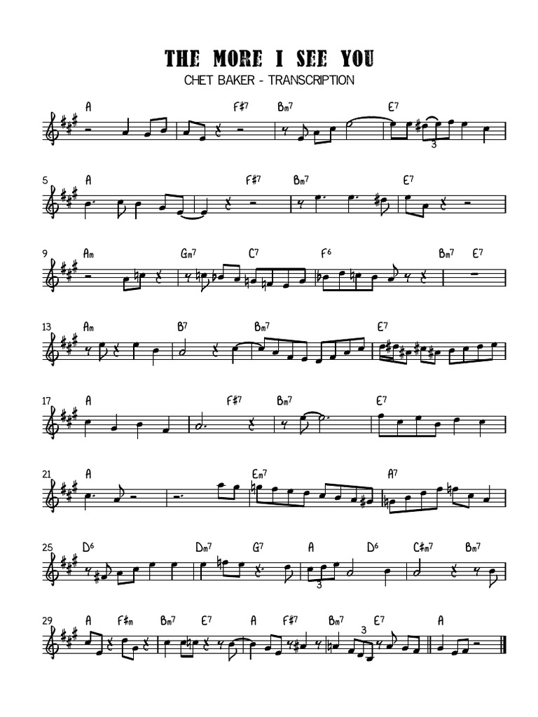 The More I See You - Chet Baker | PDF | Échecs