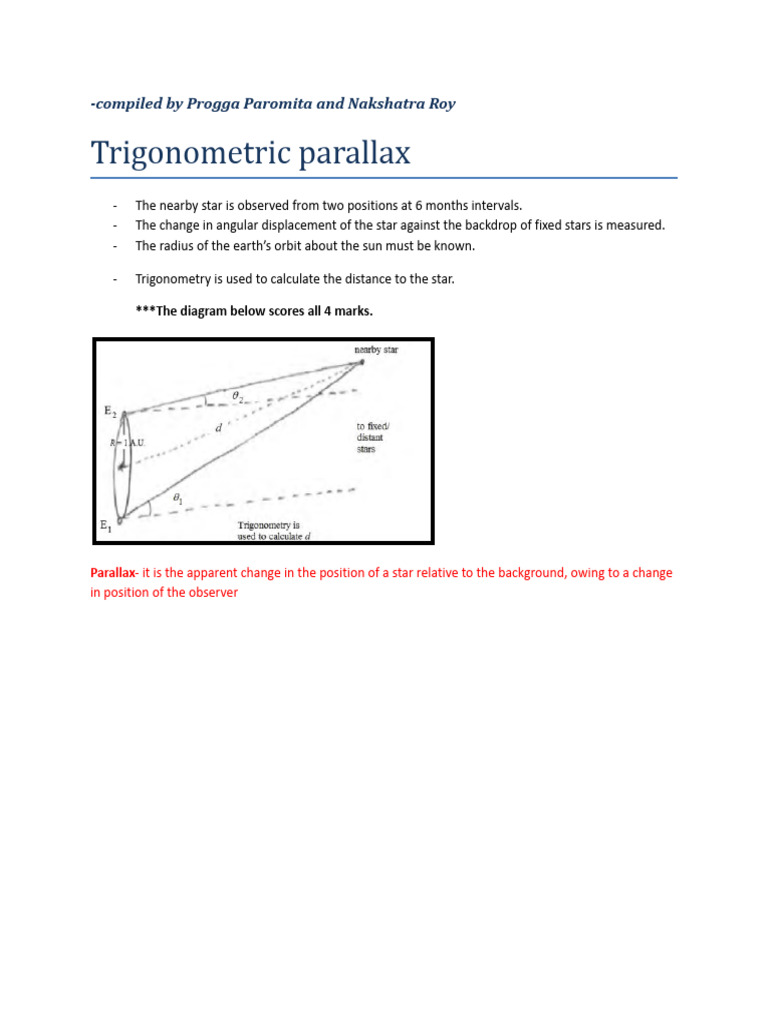 Trigonometric Parallax and Radioactivity Explained | PDF | Stars ...