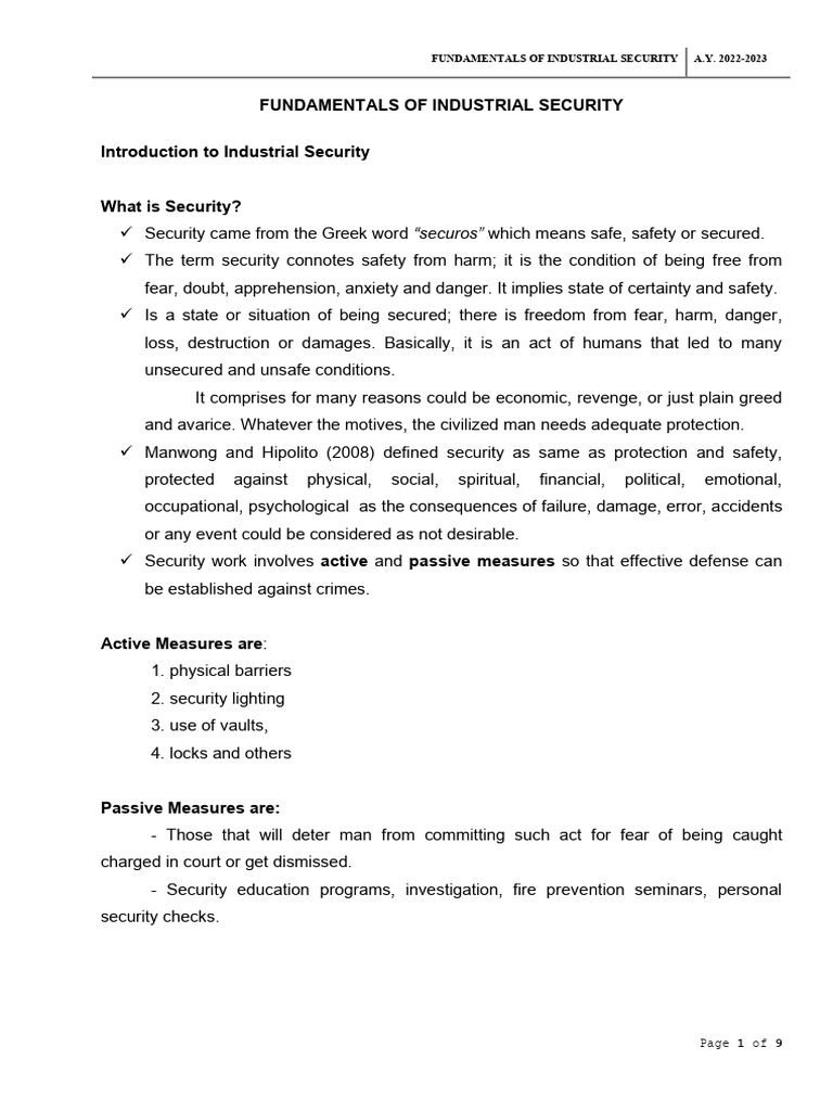 Chapter 1 Introduction To Industrial Security | PDF | Securities | Vulnerability (Computing)