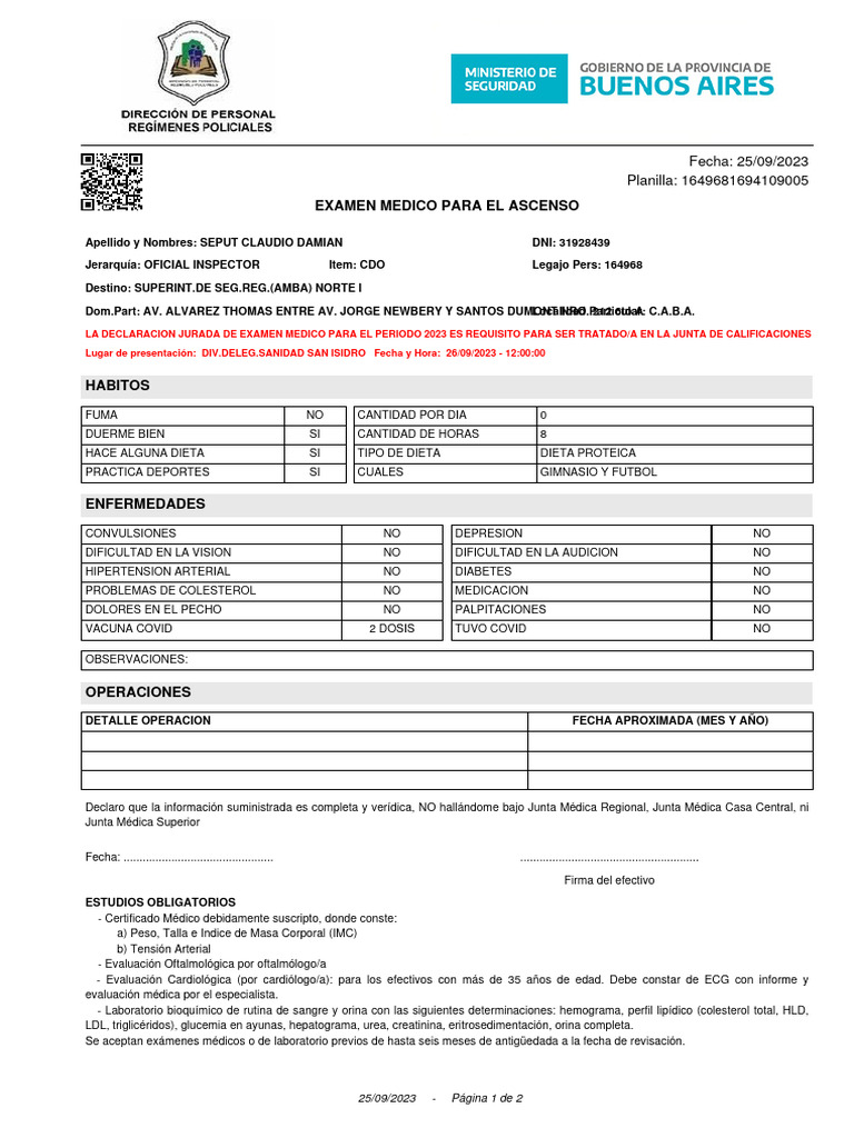 Examen Medico para El Ascenso | PDF | Especialidades Medicas | Medicina ...