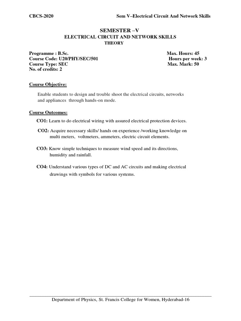 Electrical Circuit and Network Skills | PDF | Alternating Current | Electrical Network