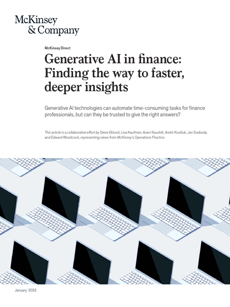 Generative Ai in Finance Finding The Way To Faster Deeper Insights | Download Free PDF ...