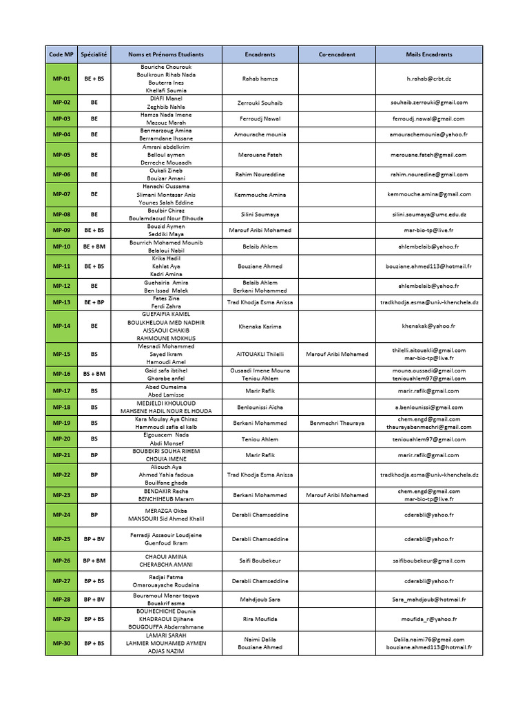 Liste Mini Projets 2023 2024 Finale | PDF