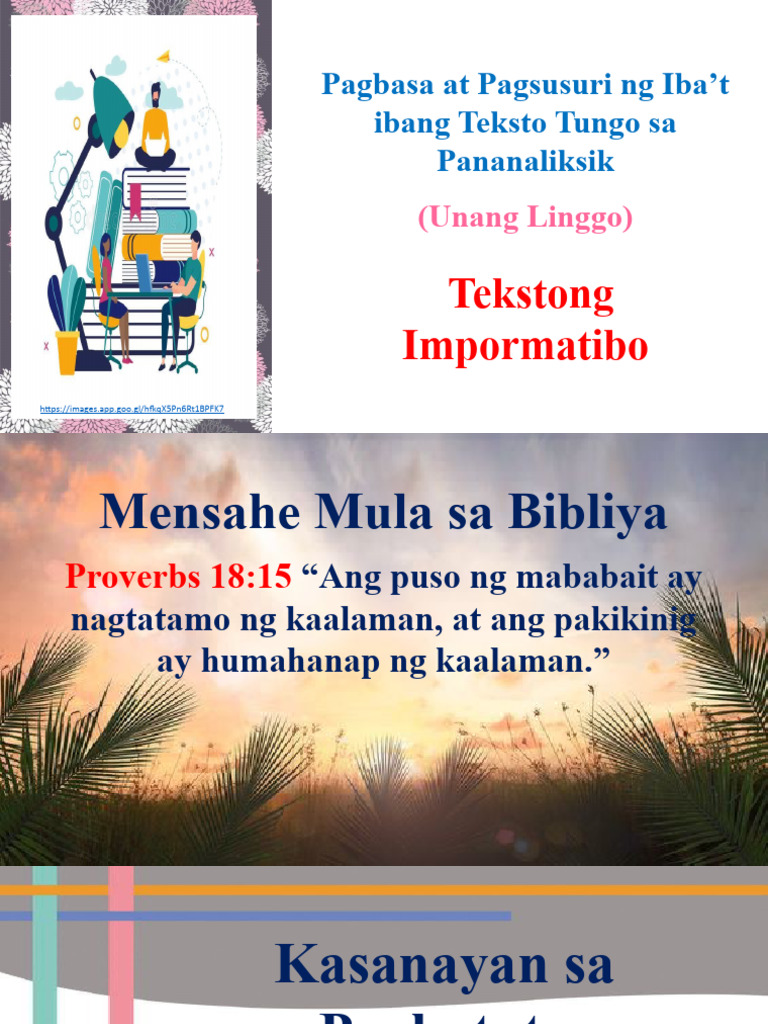 01 - Week 1 Tekstong Impormatibo | PDF