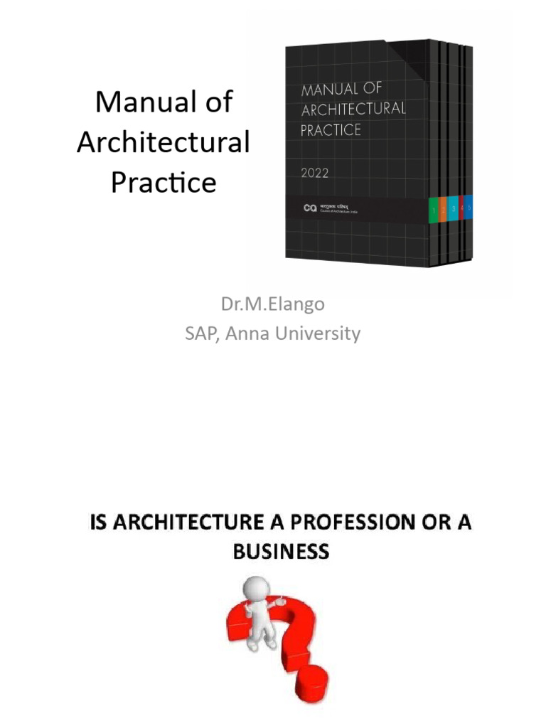 Manual of Architectural Practice | PDF