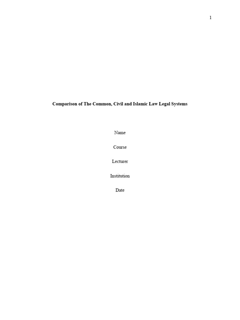 Common, Civil, and Islamic Law Comparison | PDF | Common Law | Sharia