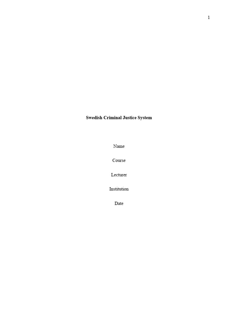 Swedish Criminal Justice System - Edited | PDF | Restorative Justice ...