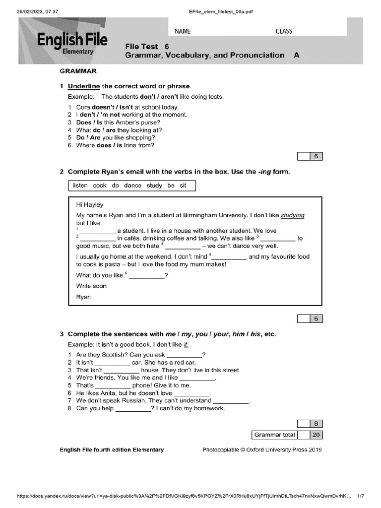 EF4e Elem Filetest 06a | PDF