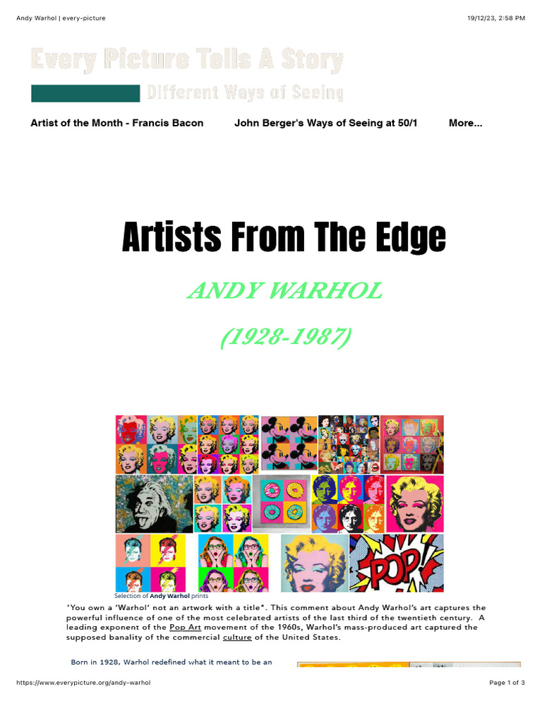 Andy Warhol | PDF | Andy Warhol | Paintings