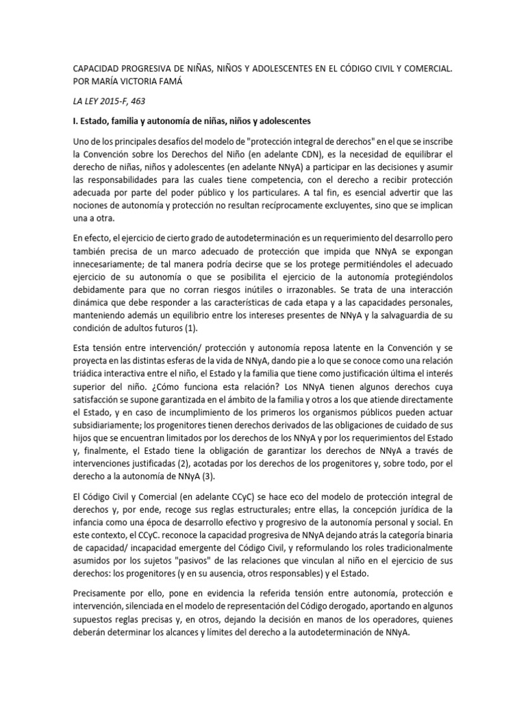 Capacidad Progresiva de Niñas | PDF | Adultos | Adopción