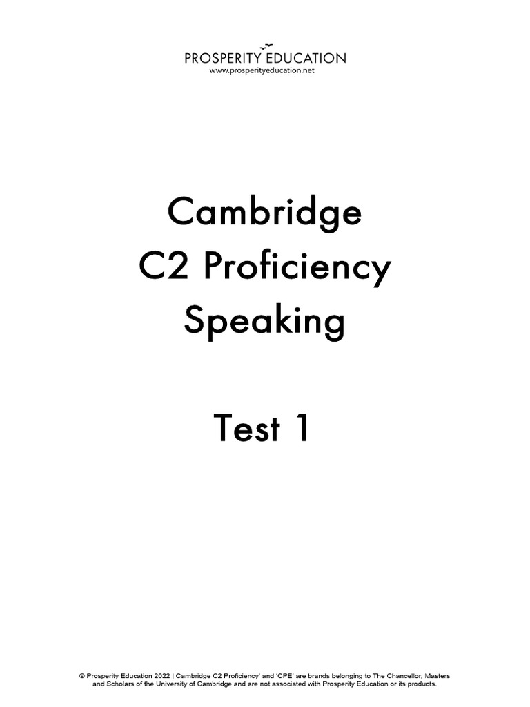 Speaking CPE - Test 1 | PDF | Human Communication | Cognition