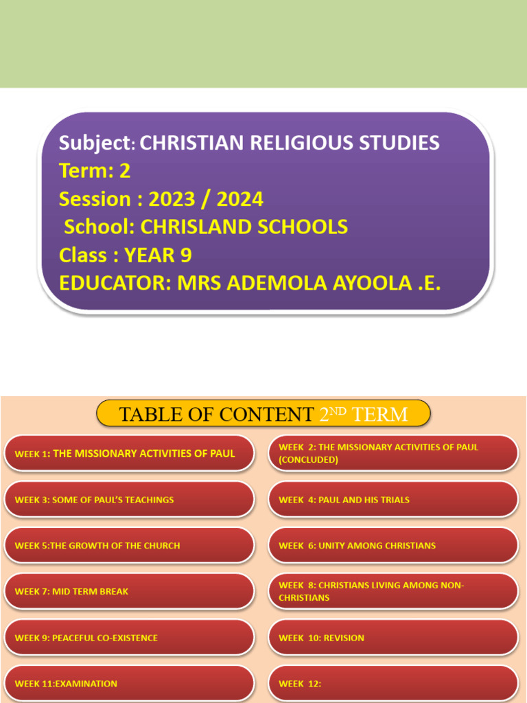 CRS YEAR 9 2ND Term SLIDES 2023-24 | PDF | Paul The Apostle | Barnabas
