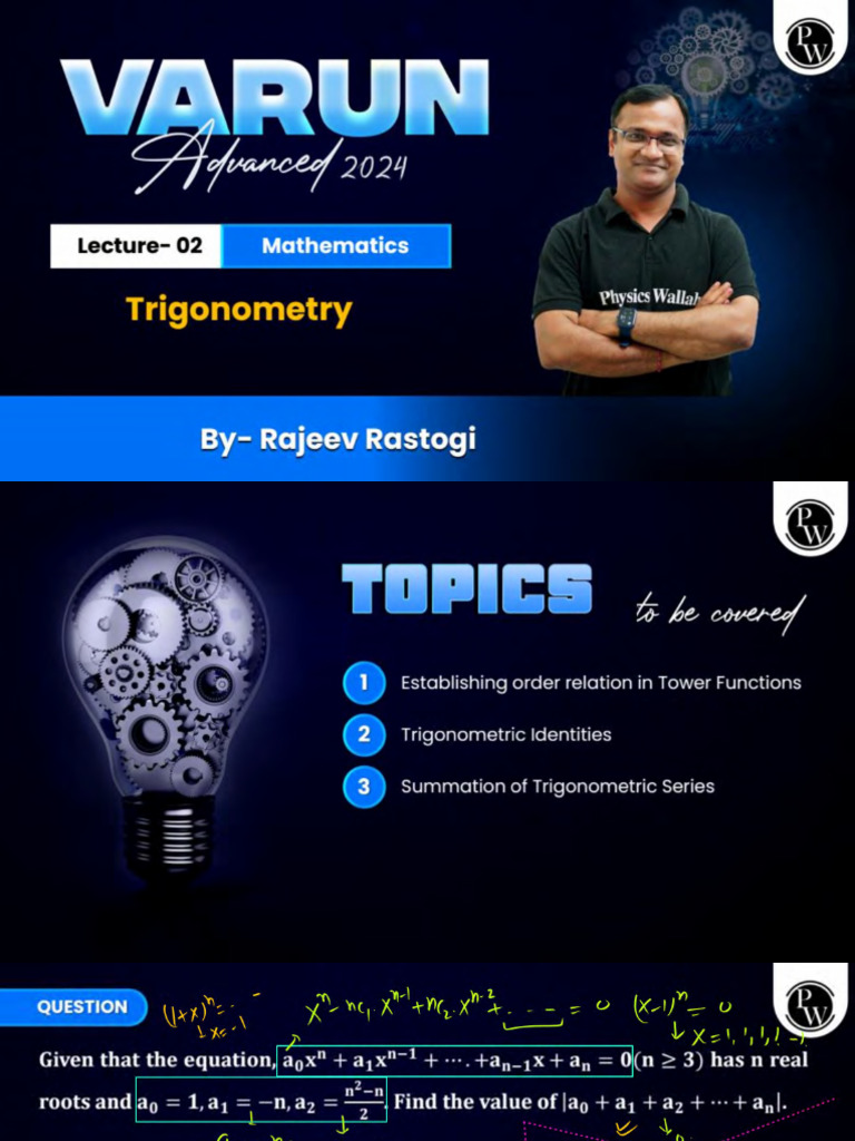 002 Trigonometry 02 Class Notes Varun Jee Advanced 2024 Pdf