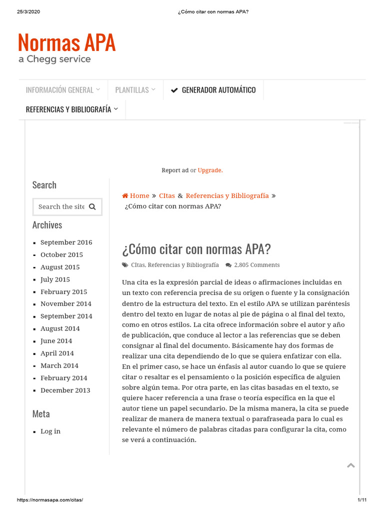 Como Citar Con Normas APA | Descargar gratis PDF | Estilo apa | Comillas