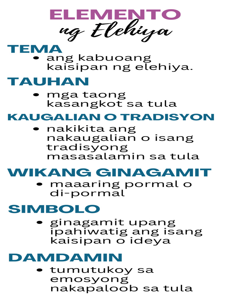 Elemento Ng Elehiya | PDF