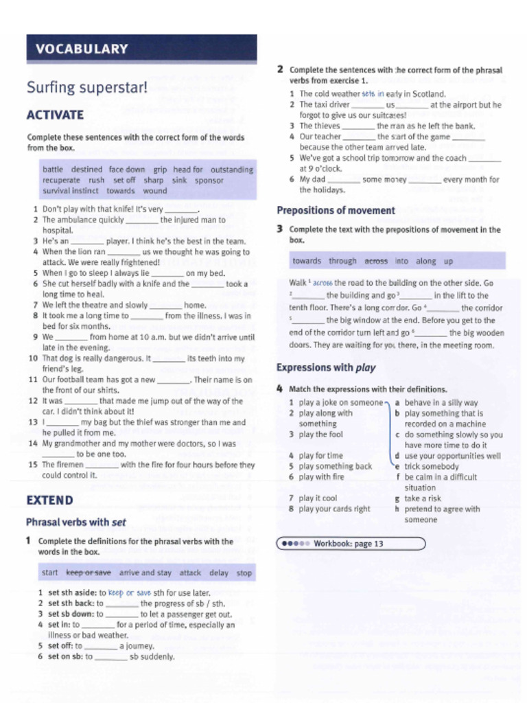 AIM High 2 Student Workbook Extra Unit 2 (16 Pages) | PDF | Sports