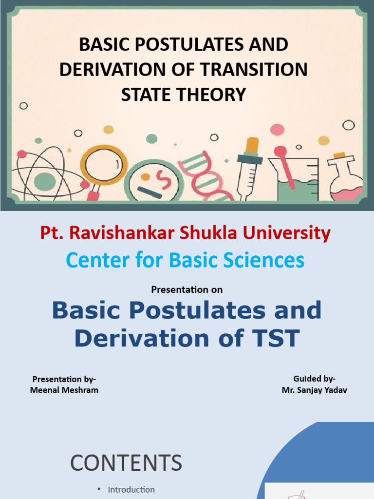 Basic Postulates and Derivation of TST | PDF | Chemical Reactions ...