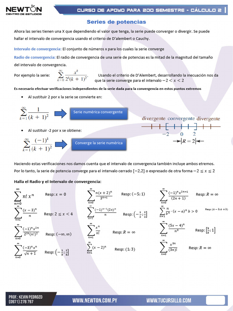 Ejercitario-Series de potencias | PDF | Serie de potencia | Análisis ...