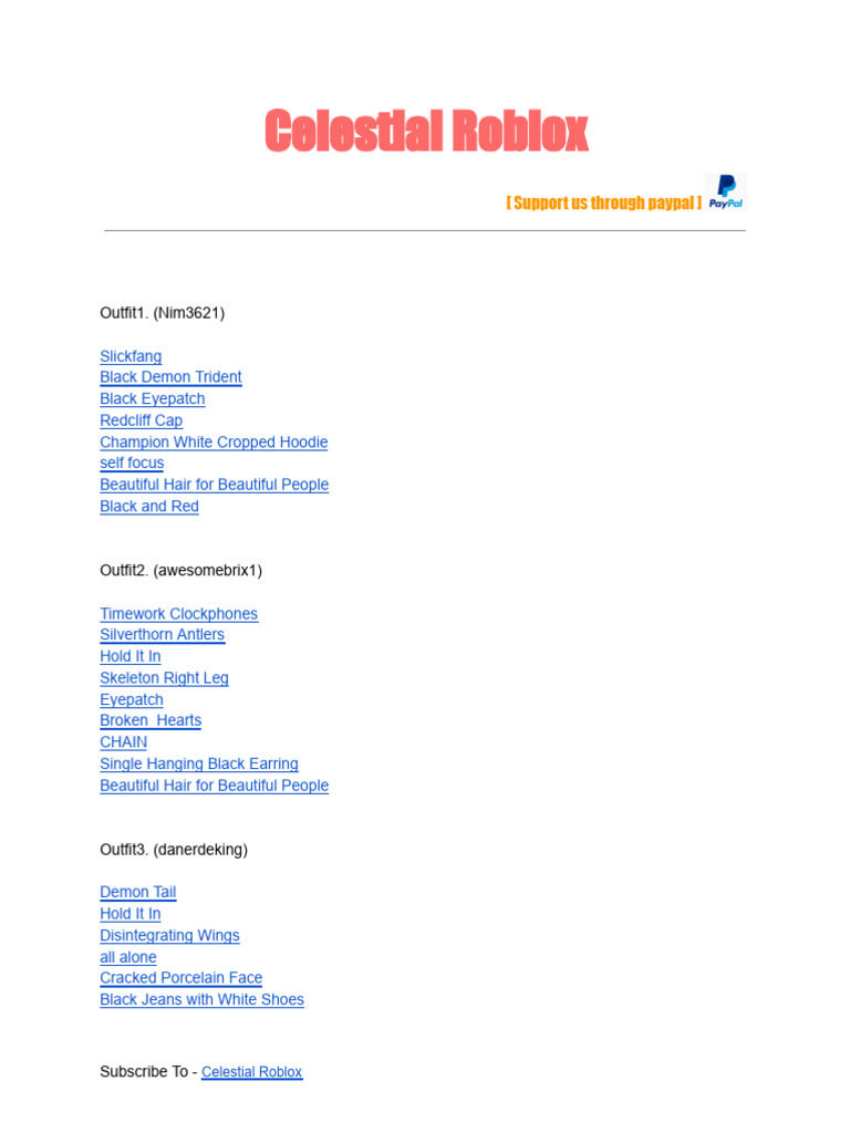 25 - Aesthetic - Roblox Outfits!! #4 - Celestial Roblox | PDF | Clothing