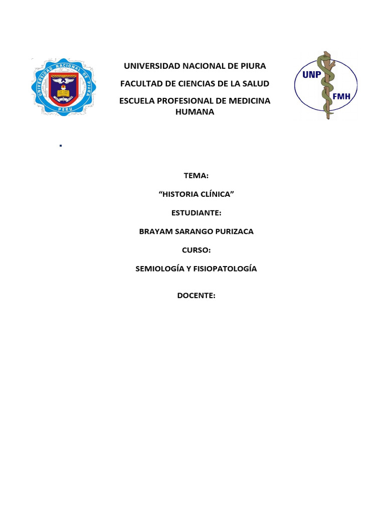 Historia Clinica Brayam | PDF | Enfermedades y trastornos | Medicina CLINICA