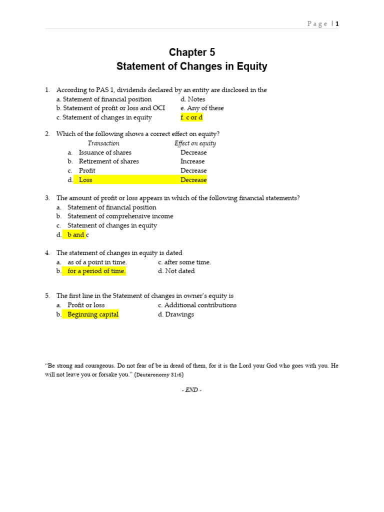 Chapter 5 Statement of Changes in Equity - Compress | PDF
