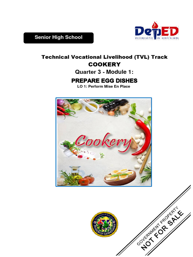 Q3 M1 TVL HE Cookery Perform Mise en Place.f | PDF | Yolk