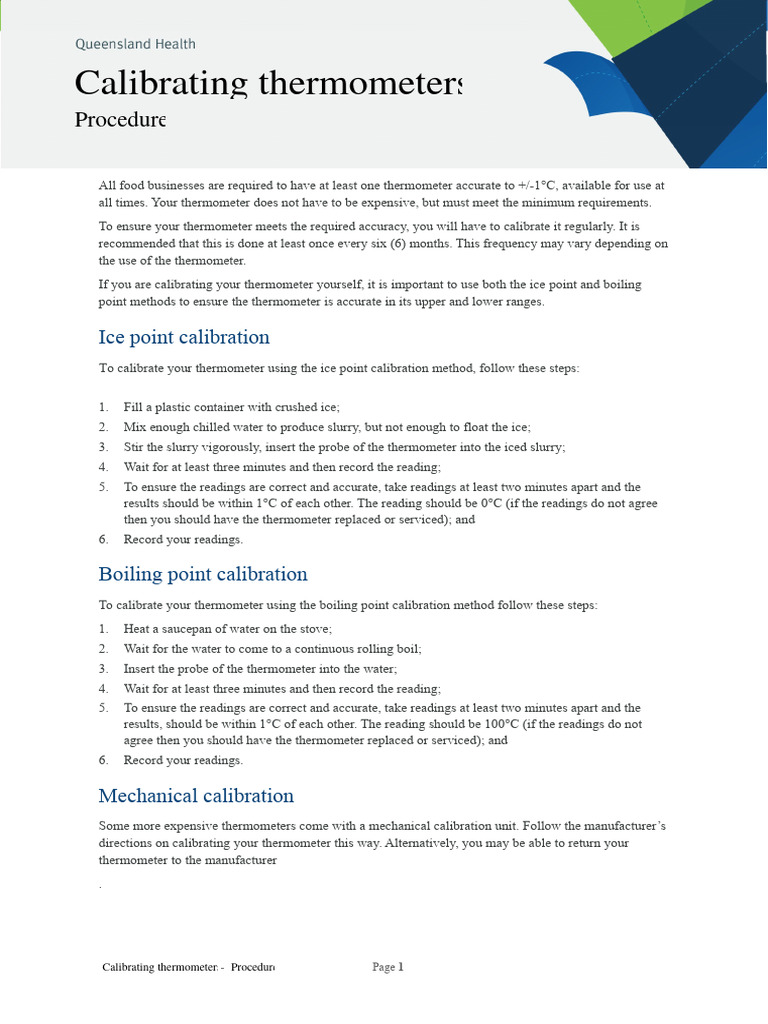 Calibrating Thermometers Procedure | PDF | Thermometer | Calibration