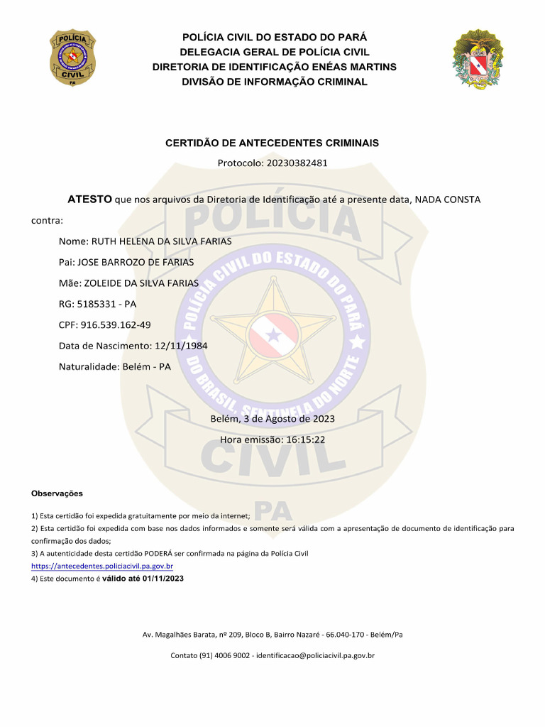 Ruth Helena Da Silva Farias | PDF