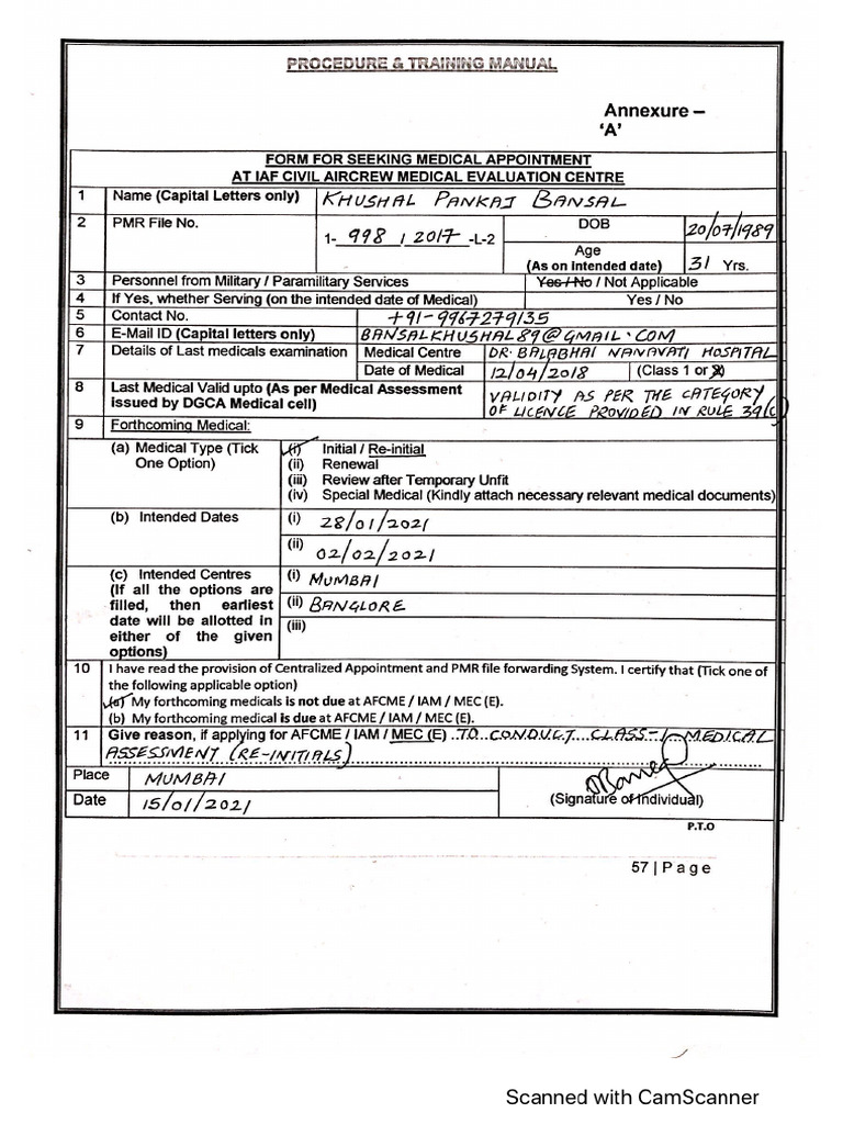 Annexure A Form | PDF