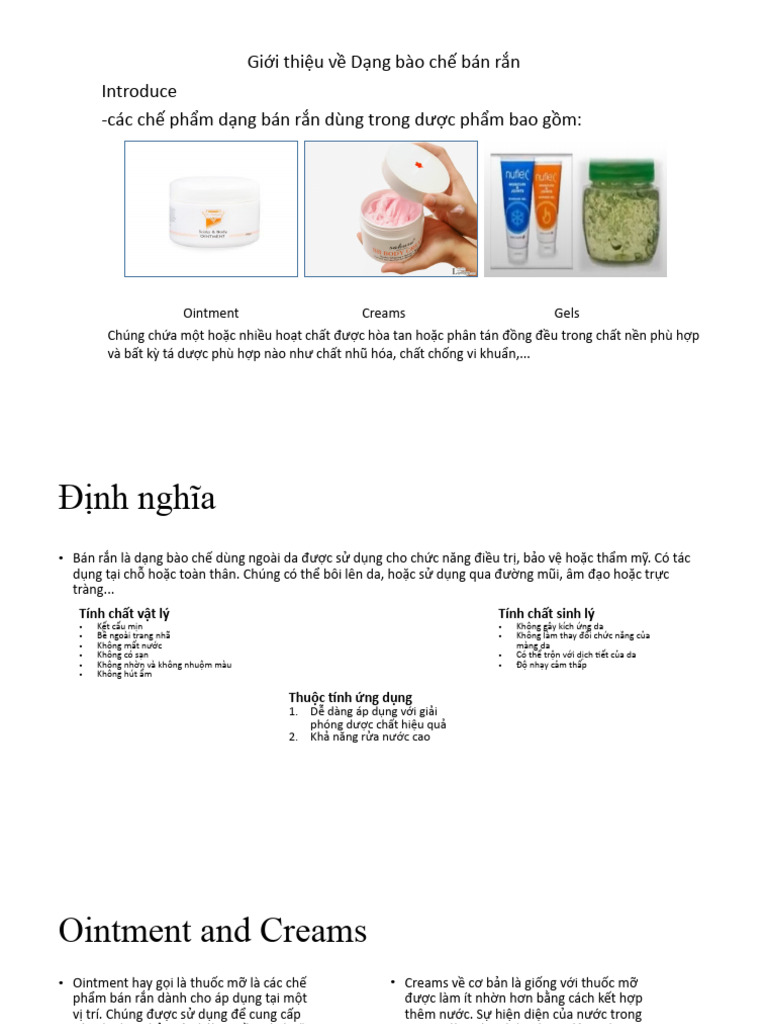 Phần Ointment Và Creams | PDF